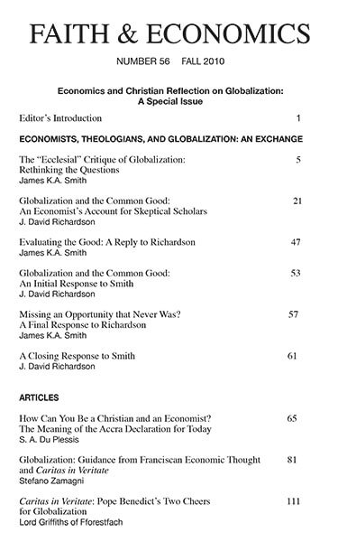 Faith & Economics, Issue 56, Fall 2010 - The Association of Christian ...